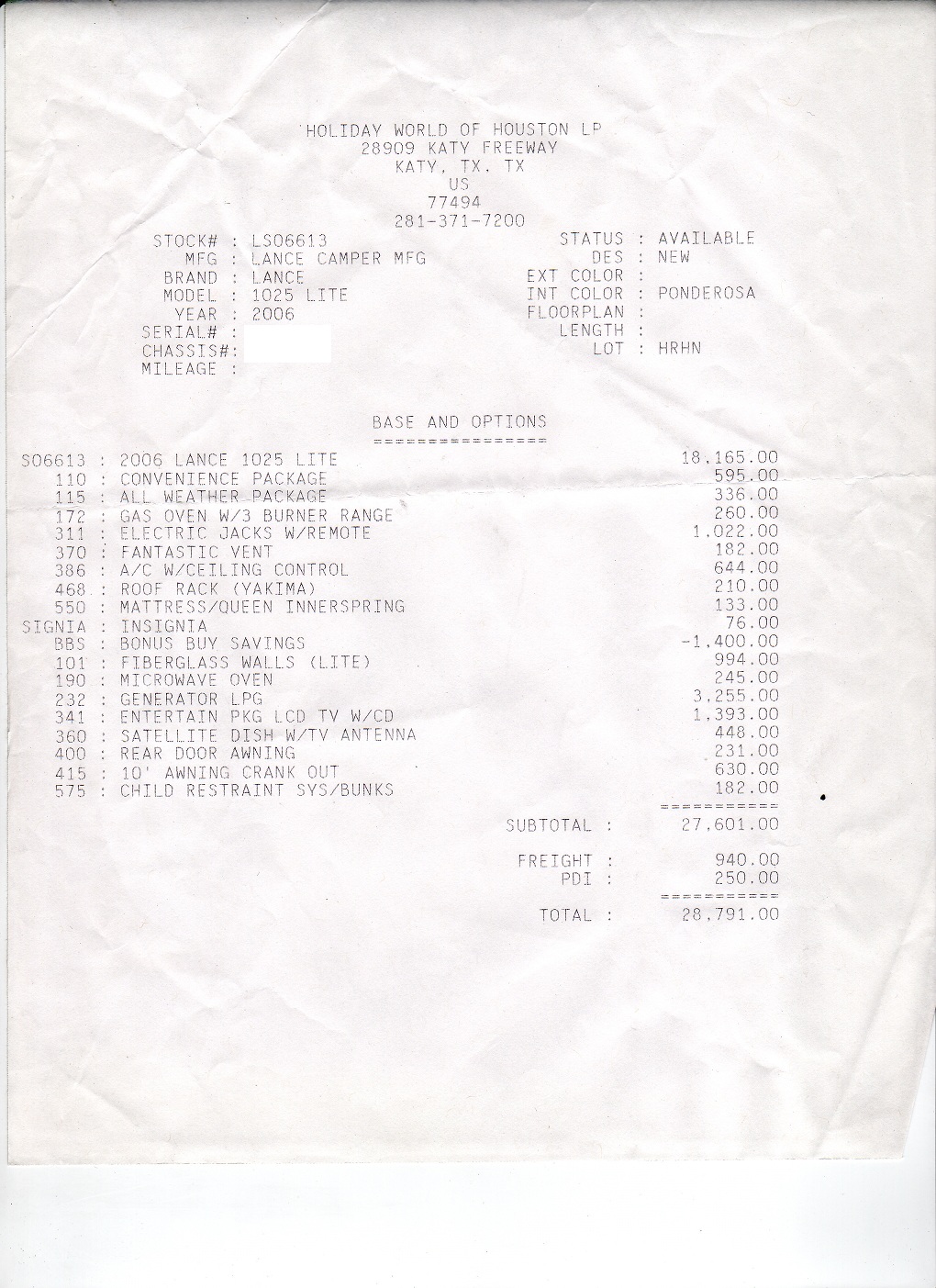 For Sale: 2006 Lance Lite 1025 Truck Camper $13K